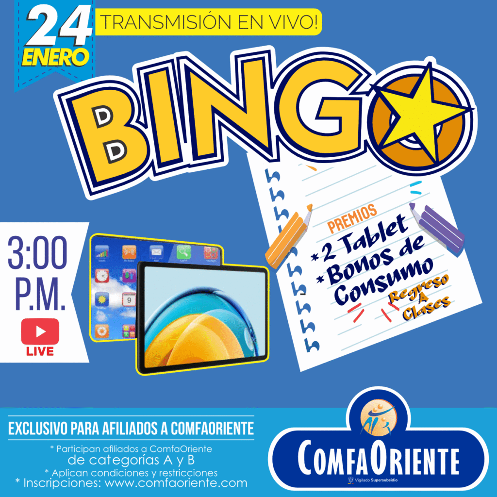 Bingo de los Beneficios y Taller virtual de Lettering ComfaOriente ...